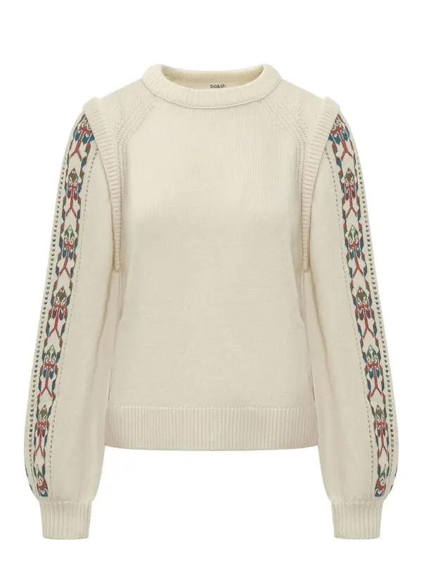 Ba&sh Elda Patterned Sleeve Knitted Sweater - No