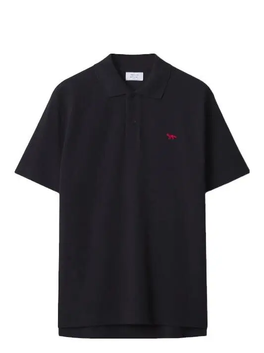 Maison Kitsuné Logo-patch Polo Shirt - Black