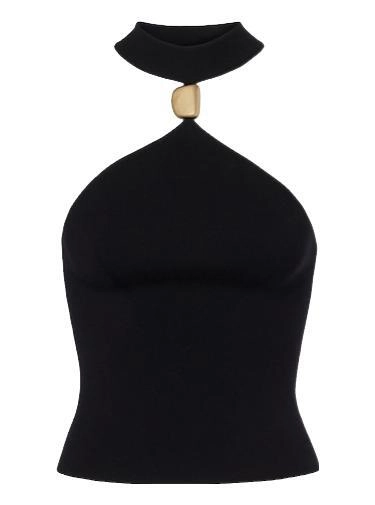 Simkhai Renlen Embellished Halterneck Wool Top - Black
