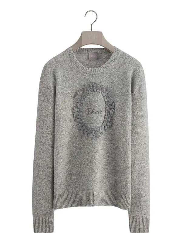 Dior Medaillon Sweater, Regular Fit - Grey