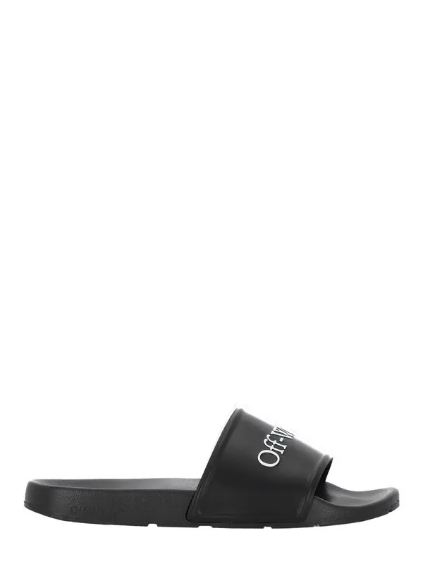 Off-White Logo-print Slides - Black