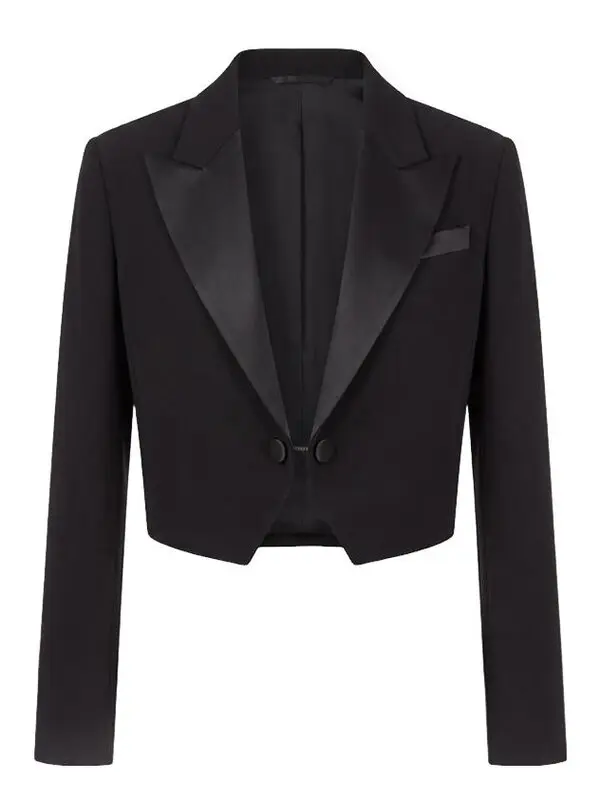 Max Mara Mxecestino Cropped Tuxedo Jacket - No