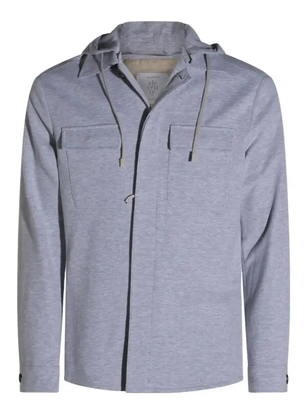Eleventy Zip-front Hooded Jacket - Grey