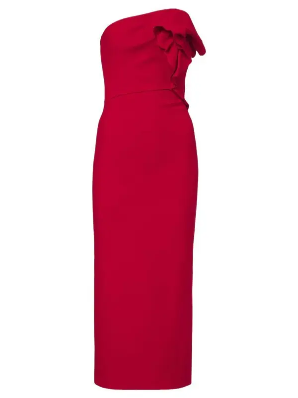 Roland Mouret Draped Ruffle Dress - Red