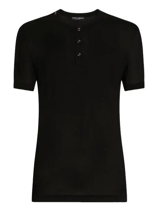 Dolce & Gabbana Dolce Gabbana Henley T-shirt - Black
