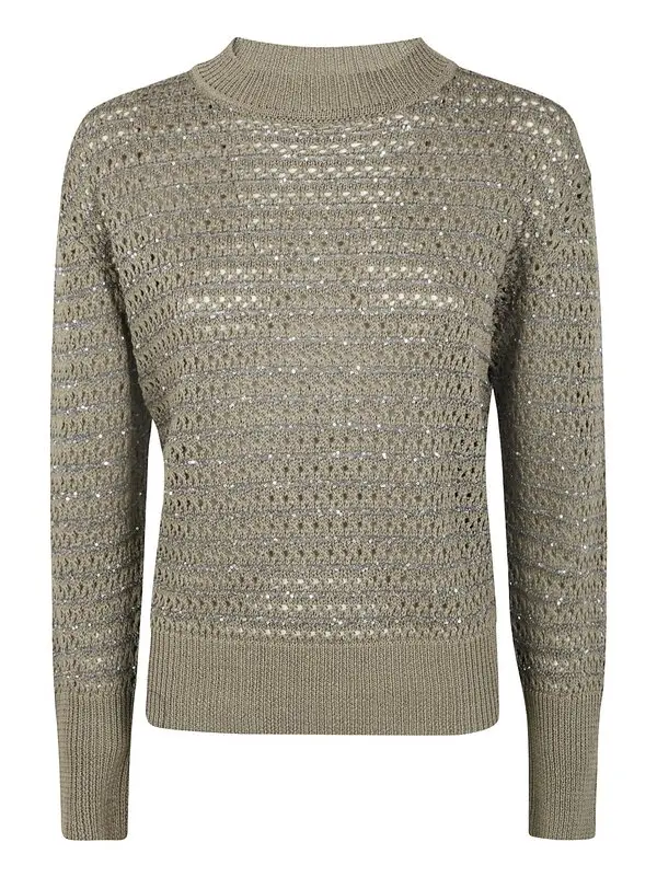 Fabiana Filippi Open-knit Crewneck Jumper - Argilla