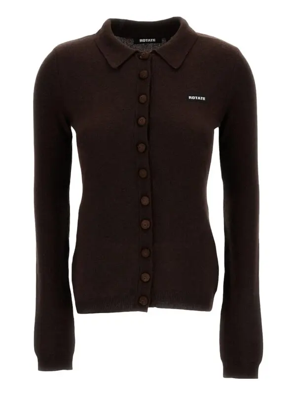 ROTATE BY BIRGER CHRISTENSEN Collared Cardigan - Brown