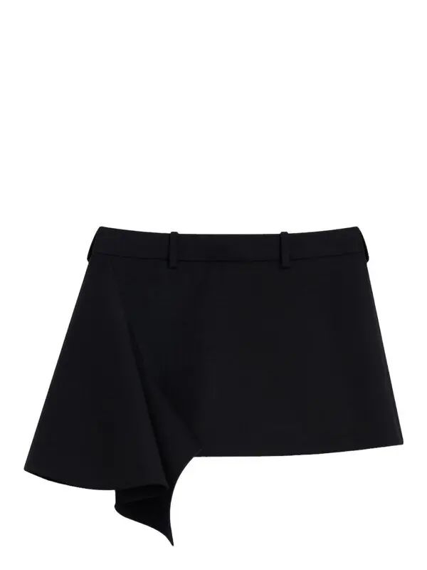Givenchy Slashed Mini Skirt In Wool - Black