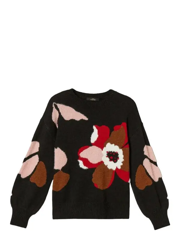 TWINSET Floral Jacquard Sweater - Black
