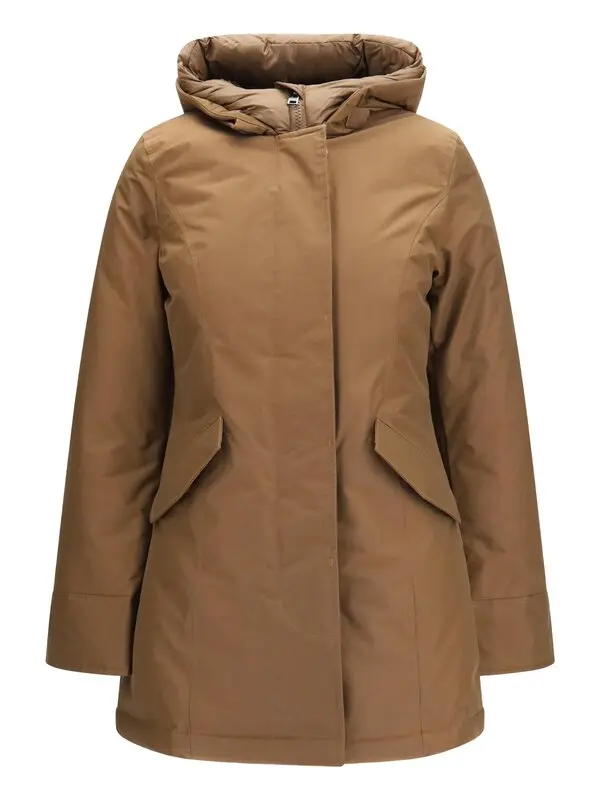 Woolrich Hooded Padded Arctic Parka Coat - Brown