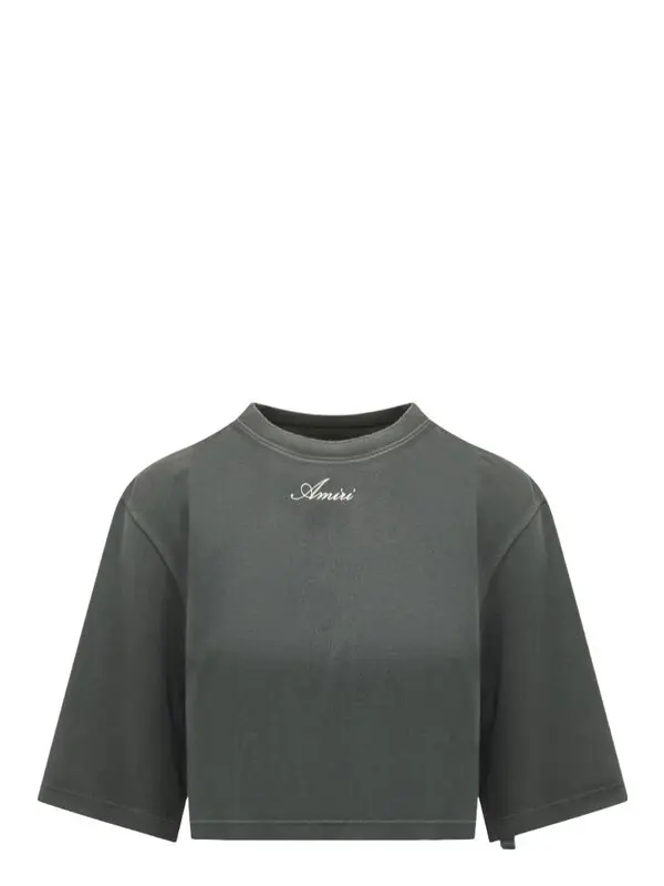 Amiri Cropped Logo T-shirt - Black