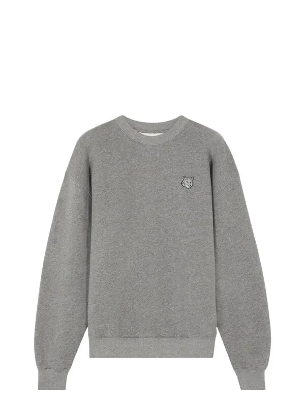 Maison Kitsuné Bold Fox Head Patch Crewneck Sweatshirt - Gray