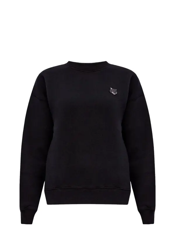 Maison Kitsuné Bold Fox Head Patch Crewneck Sweatshirt - Black