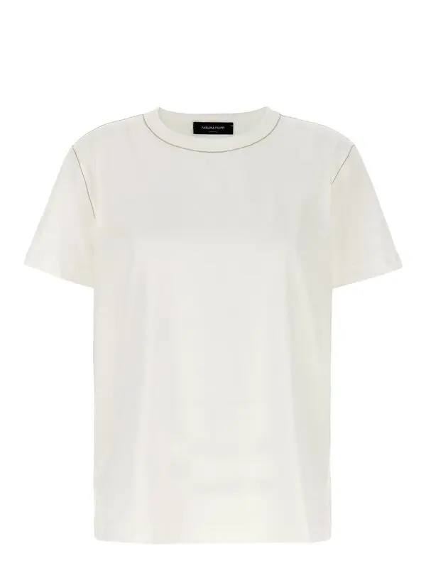 Fabiana Filippi Rhinestone Embellished T-shirt - White