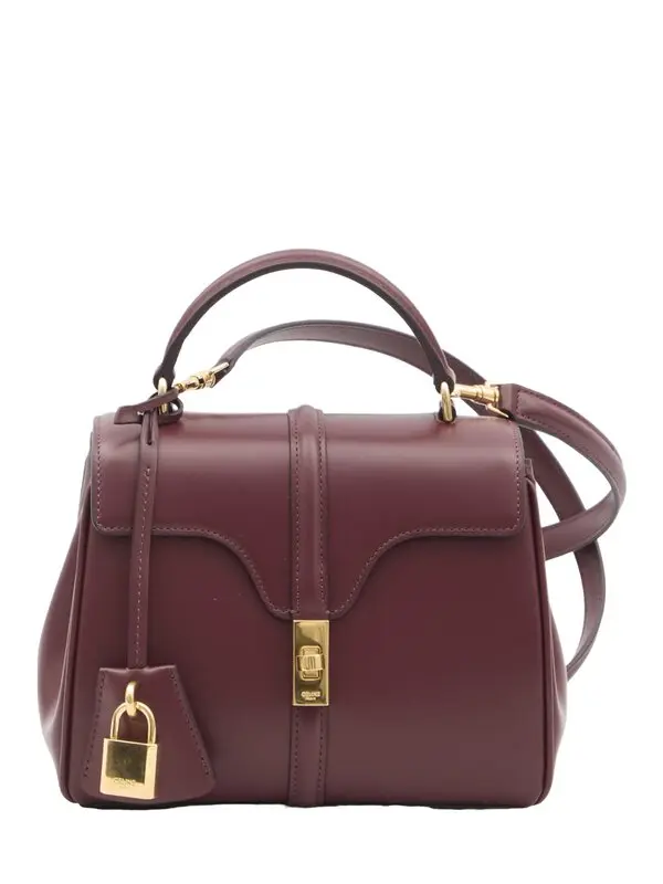 Celine Mini 16 In Satinated Calfskin - Red