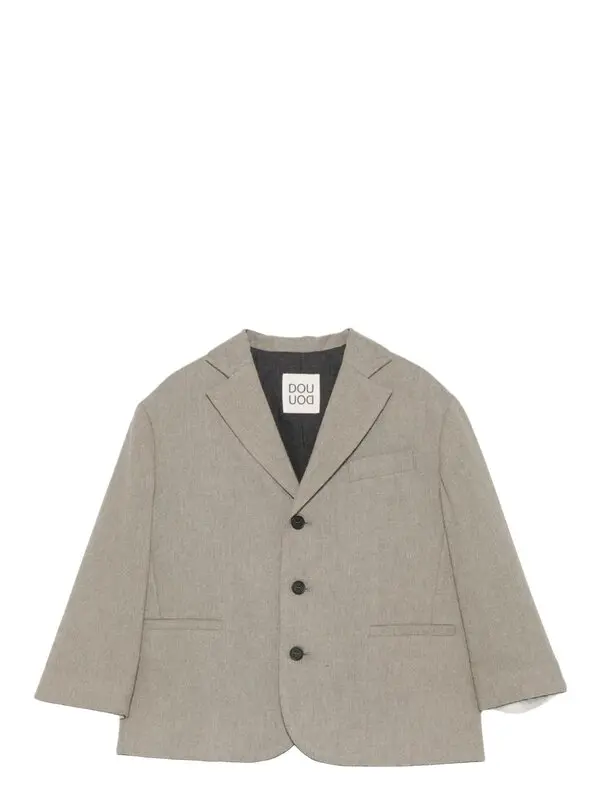DOUUOD Single-breasted Notched-lapel Jacket - Grey