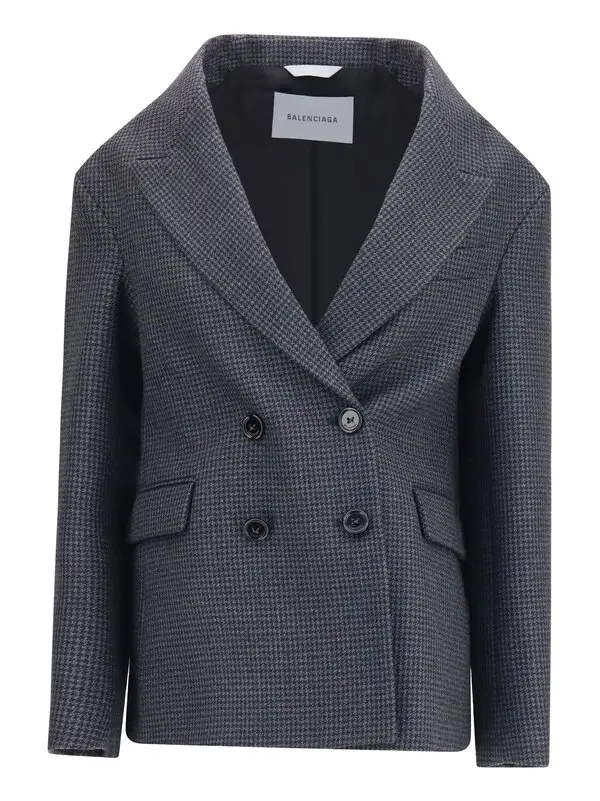 Balenciaga Double-breasted Wool Blazer - Gray