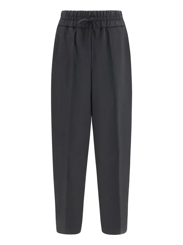 AMI Paris Wool Pants With Elasticated Waist - Black