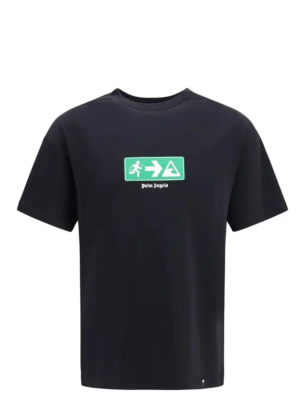 Palm Angels Street Signals Cotton T-shirt - Black
