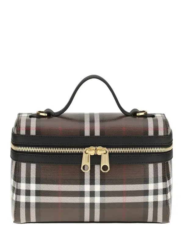 Burberry Vanity Check Handbag - Brown