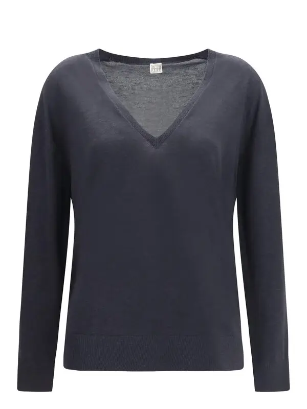 TOTEME V-neck Cashmere-blend Sweater - Gray