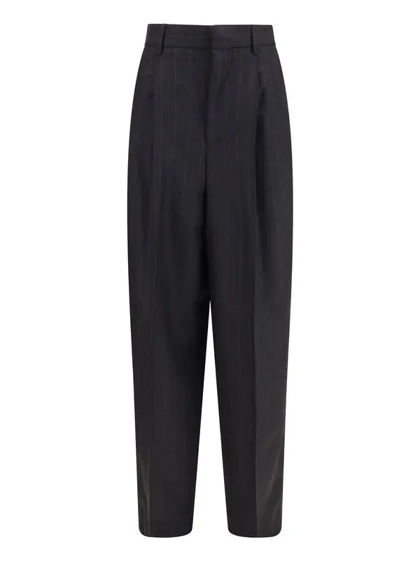 AMI Paris Wide-leg Tailored Pants - Black