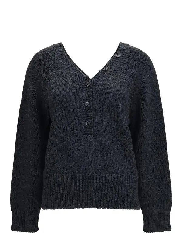 Our Legacy Country Henley Merino Cardigan - Gray