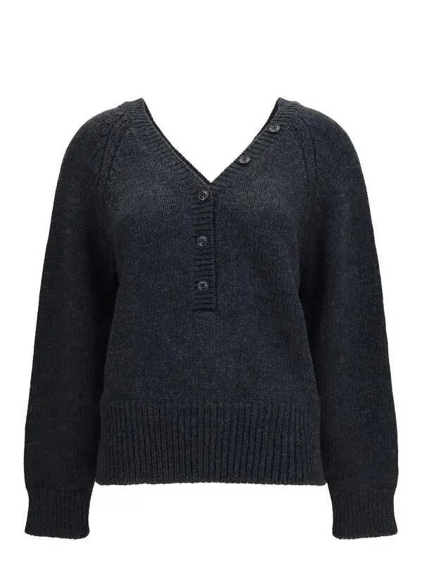 Our Legacy Country Henley Merino Cardigan - Gray