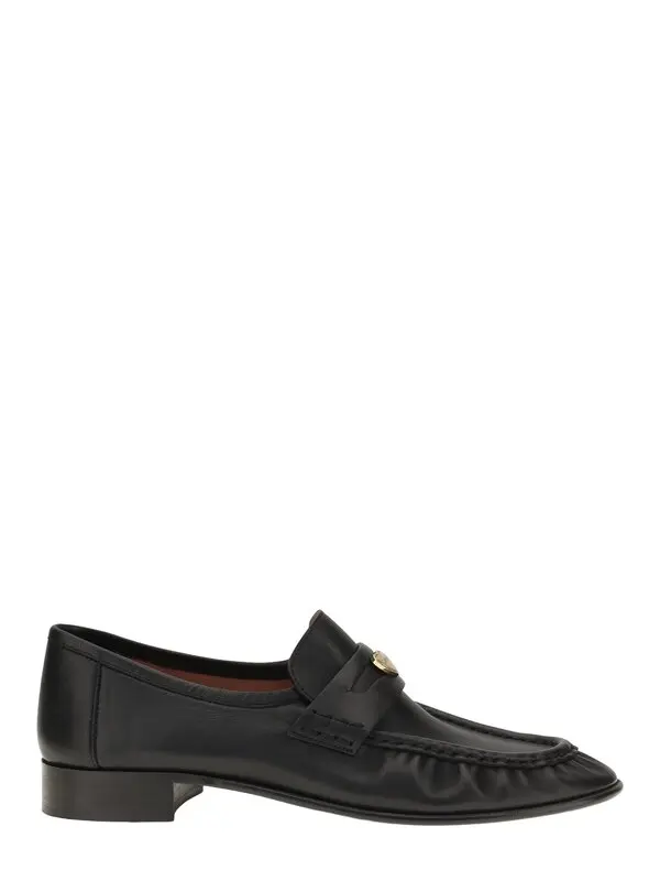 Chloé Letti Leather Loafers - Black