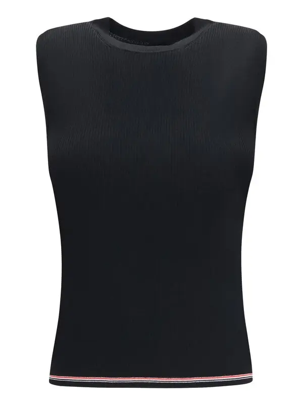 Thom Browne Rwb Merino Wool Top - Black