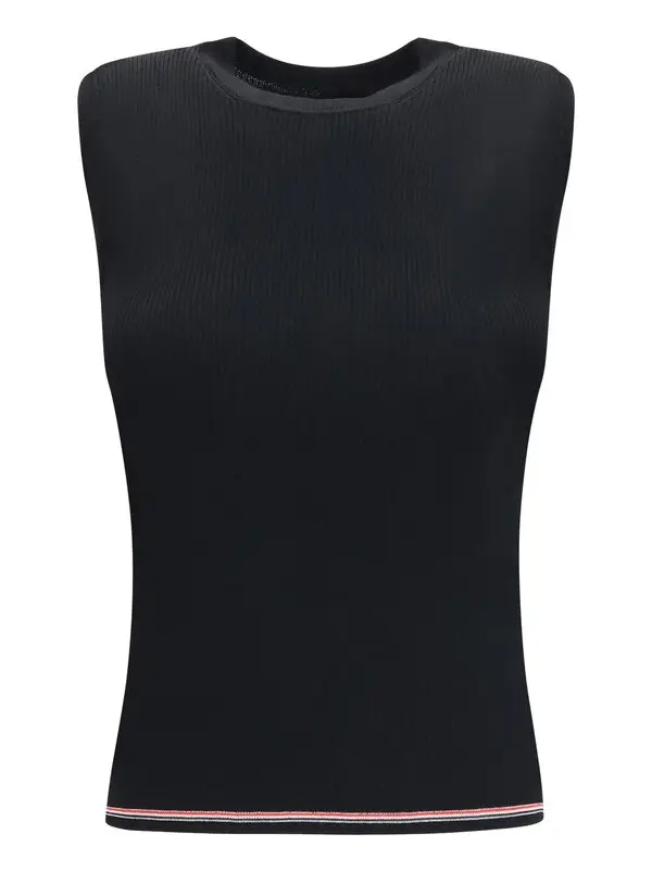 Thom Browne Rwb Merino Wool Top - Black