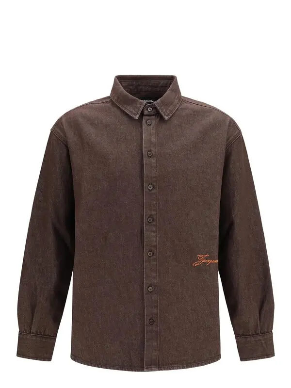 Jacquemus Simon De-nîmes Denim Shirt - Brown