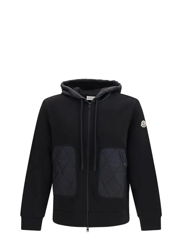 Moncler Hooded Zip-up Sweatshirt - Black