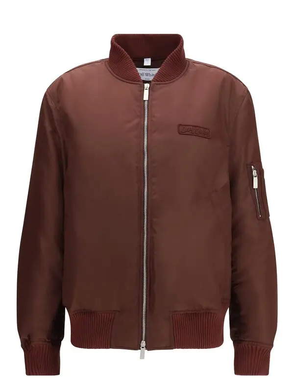 Off-White Embroidered Logo Nylon Bomber Jacket - Multicolor