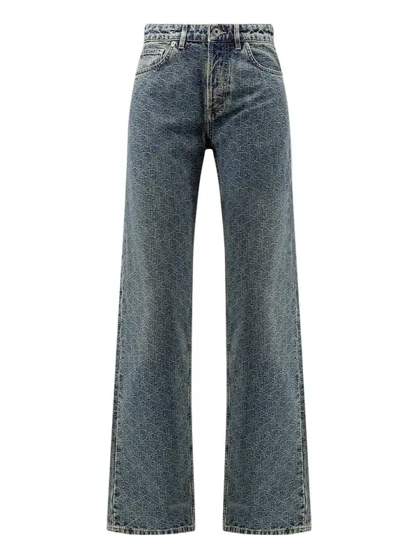 Dior Denim Blue Jeans With All-over Oblique Motif - Multicolor