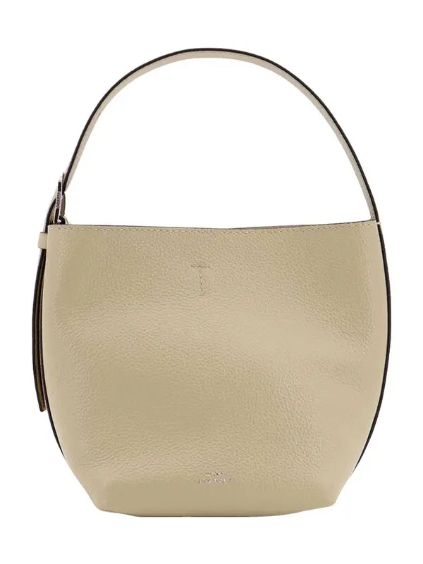 TOTEME Petite Belted Leather Handbag With Logo Lettering Print - Multicolor