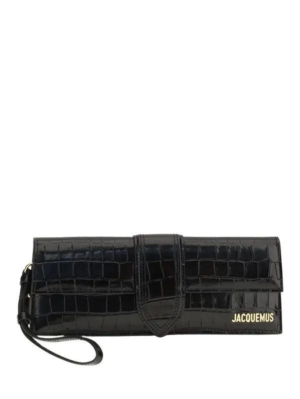 Jacquemus Crocodile-effect Bambino Pouch - Black