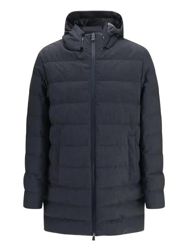 Herno Long Padded Hooded Jacket - Gray