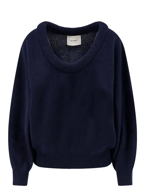 LISA YANG Doria Sweater With Wide Neckline - Blue