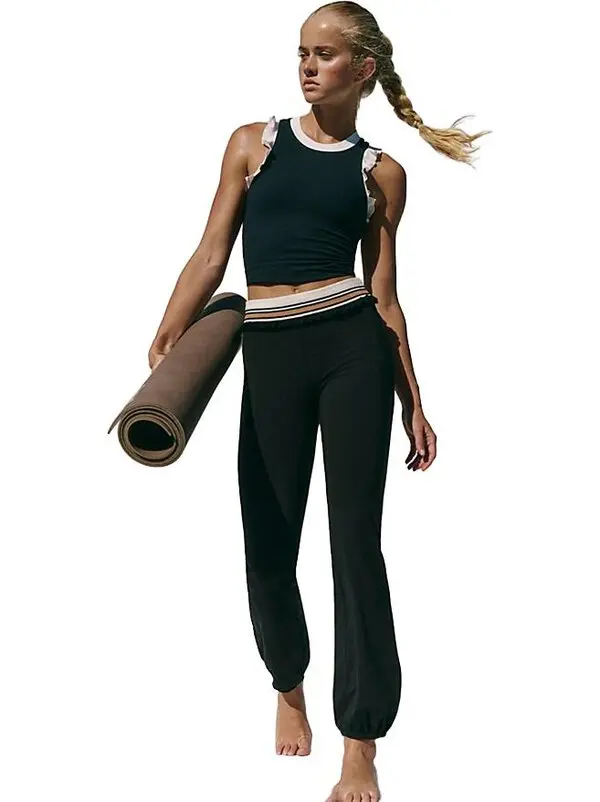 Free People Lets Bounce Back Bubble Pants - Black Combo