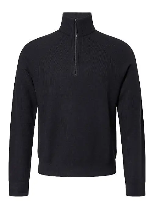 Veilance Half-zip Conic Knit Wool Jumper - Black