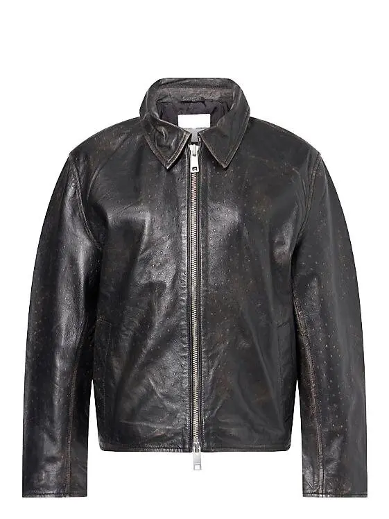 Samsøe Samsøe Salylo Texture Leather Jacket - Mulch