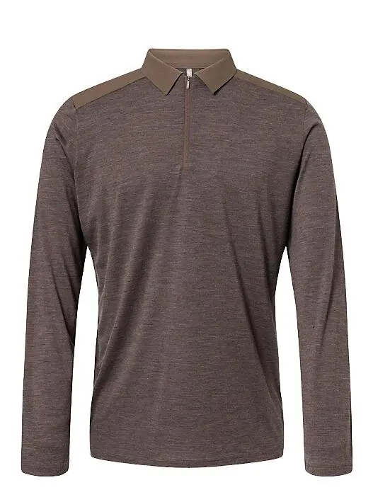 Veilance Contrast Frame Polo Wool-blend Top - Sable