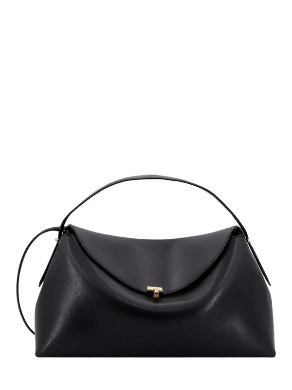 TOTEME T-lock Leather Crossbody Bag - Black