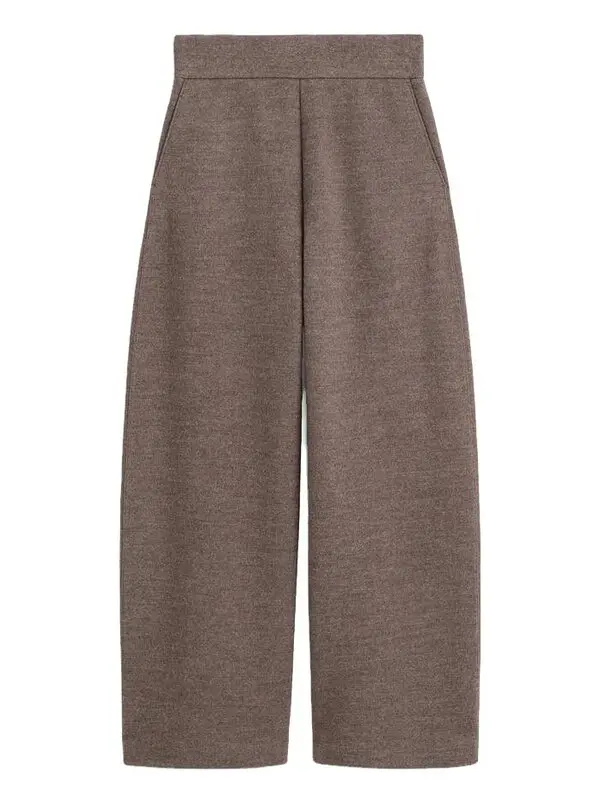 Cos Boiled Wool-blend Barrel-leg Pants - Beige