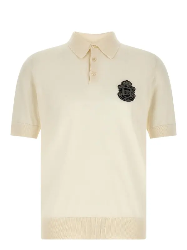 Dolce & Gabbana Dg' Patch Polo Shirt - White