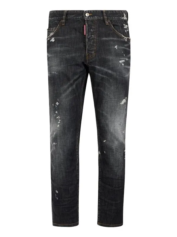 Dsquared2 Denim White Marks Skater Jeans - Black