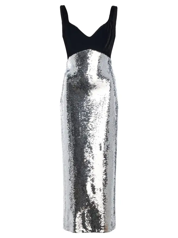 Monique Lhuillier Silk-blend Color-block Sleeveless Cocktail Dress - Multi