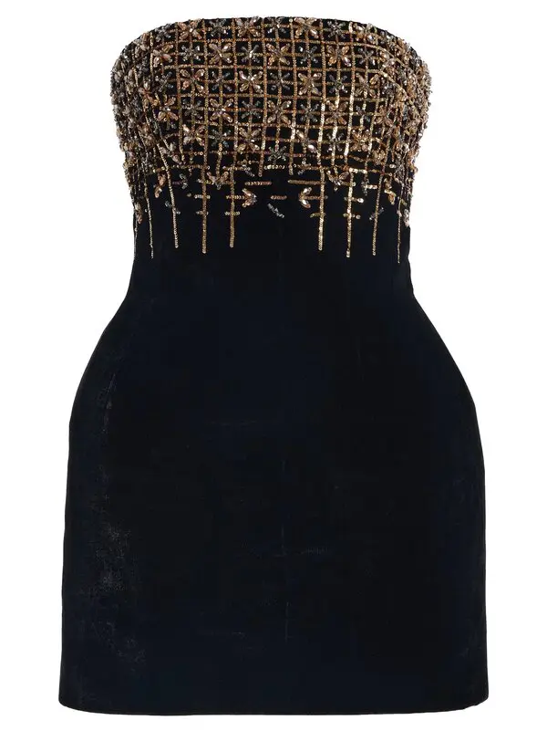 Monique Lhuillier Silk-blend Embellished Mini Dress - Multi