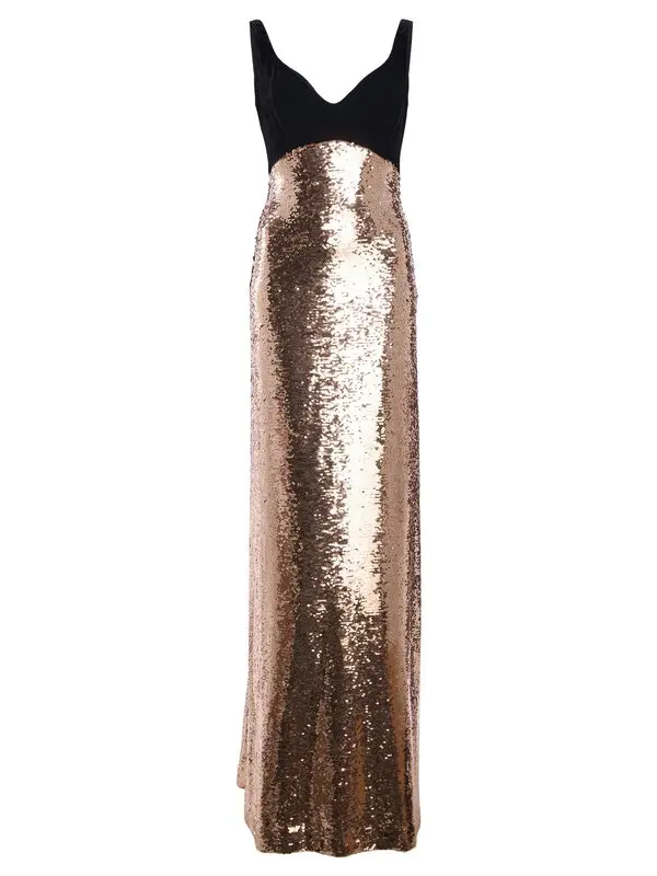 Monique Lhuillier Silk-blend Color-block Sleeveless Maxi Dress - Multi
